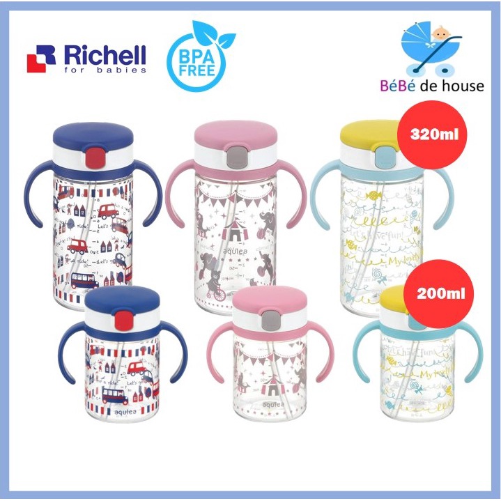 Richell AQ Straw Mug Straw Bottle Cup 200ml / 320ml - 1 Pcs | Shopee ...