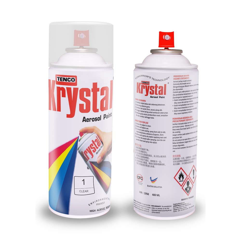 Krystal Aerosol Spray Paint 400ml Clear 1 Colour (ZPK01) | Shopee Malaysia