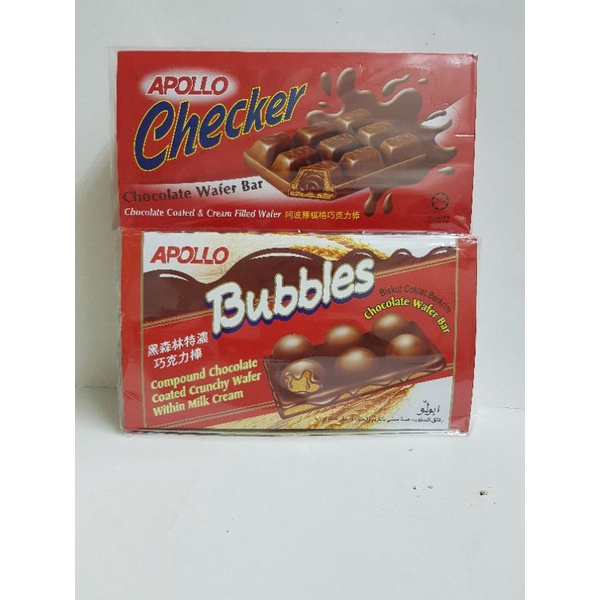 Apollo Bubbles / Checker Chocolate Wafer Bar 30g/32g x 24pkts | Shopee ...