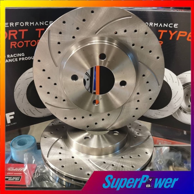 PERODUA ALZA 2009-2021 - DISC ROTOR SLOTTED & DRILLED ORIGINAL TF ...