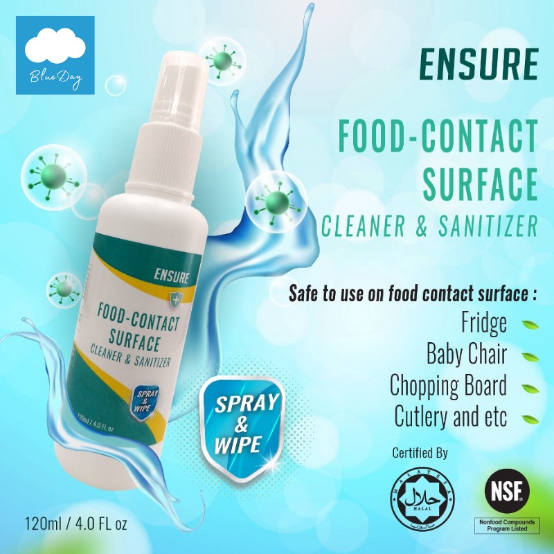 Ensure Food-Contact Surface Cleaner & Sanitiser (120ML) | Shopee Malaysia
