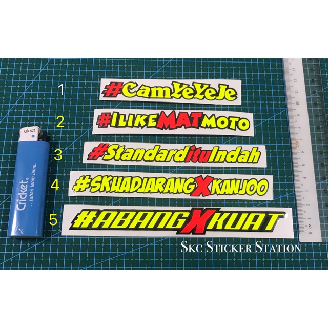 Sticker Cutting Overlapping # Ayat Perkataan ( pantulan & florescent) # ...