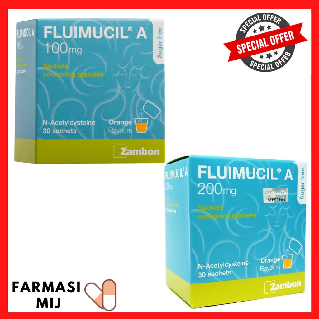 FLUIMUCIL A 100MG (EXP 03/2023) / 200MG (05/2023) - Orange Flavours Box ...