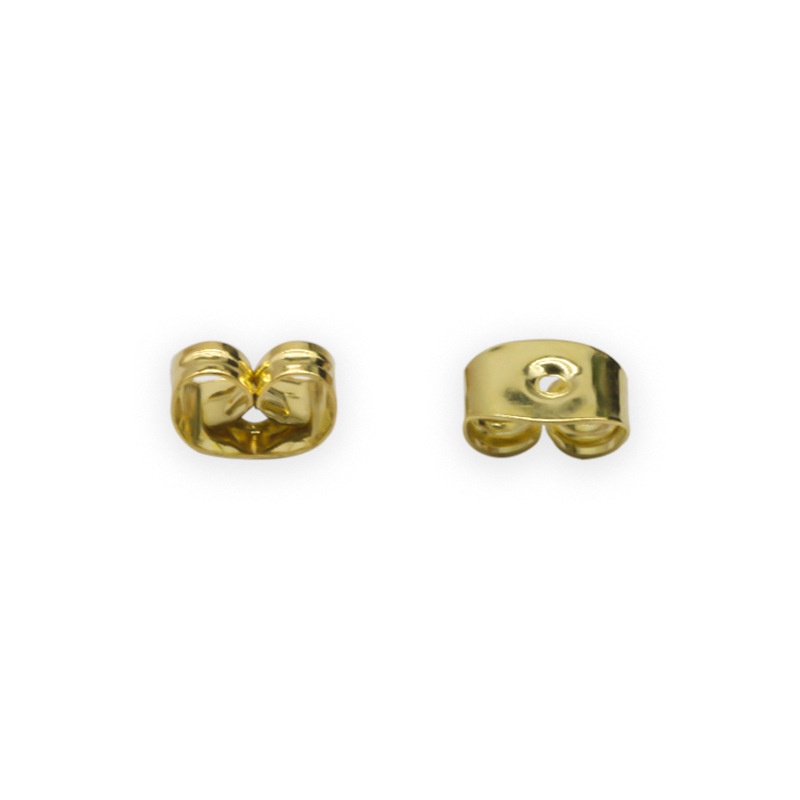14k 18k Soild Gold Jewelry Earring Back Plug Stopper Ear Post Butterfly ...