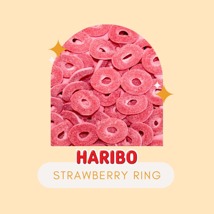 Haribo Strawberry Rings 100g Repack Gummy Candy (HALAL) | Shopee Malaysia