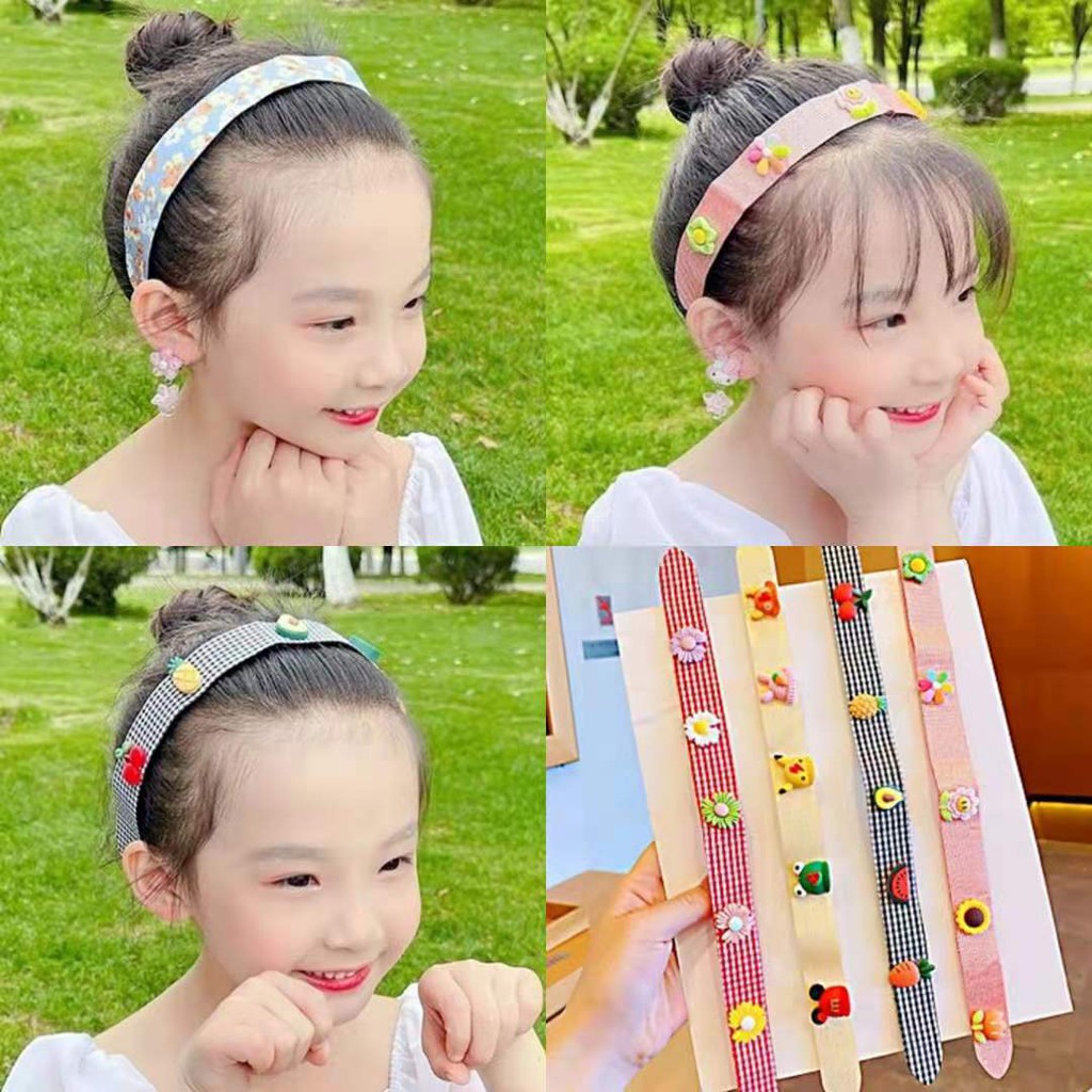 Kids Girl Velcro Headband Stick / Girl Bangs Sticker / 儿童刘海魔术贴 | Shopee ...