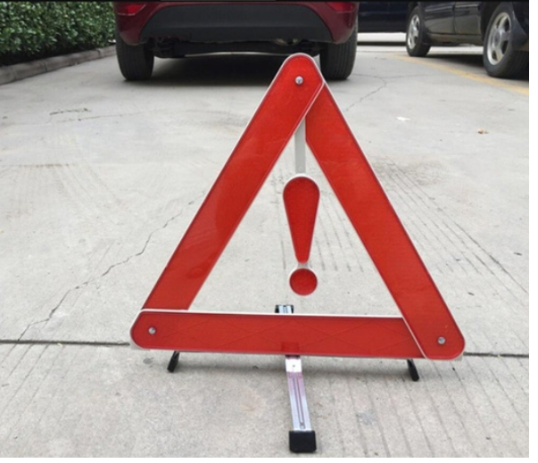 CAR EMERGENCY TRIANGLE REFLECTOR Stand Highway Service PVC BOX Signal ...