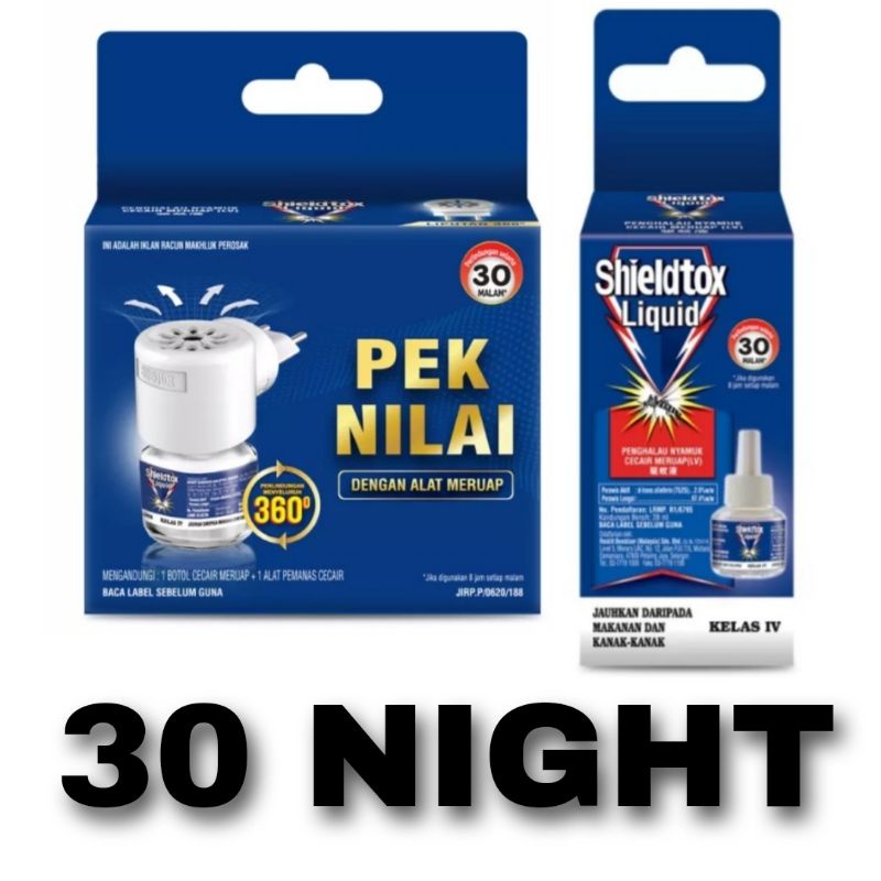 Shieldtox Liquid Mosquito Vapouriser LED 30 Night Gadget Starter/Refill ...