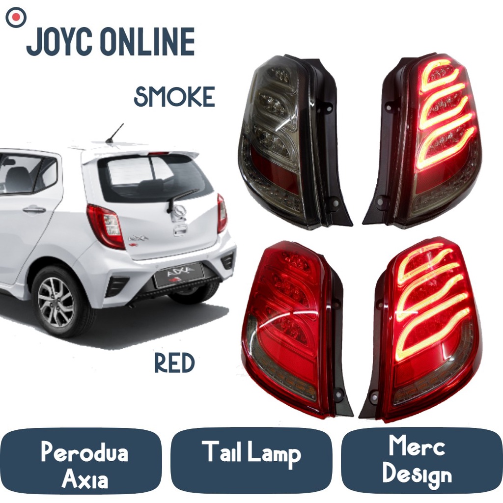 Perodua Axia tail lamp mercedes design LED + Light Bar 1 set 2pcs ...