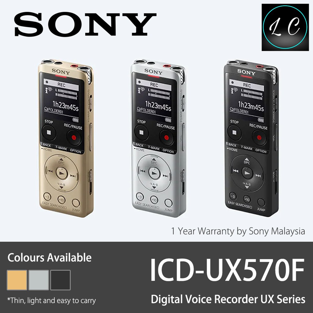 Sony Original ICD-UX570F 4GB Stereo Digital Voice Recorder with Direct ...