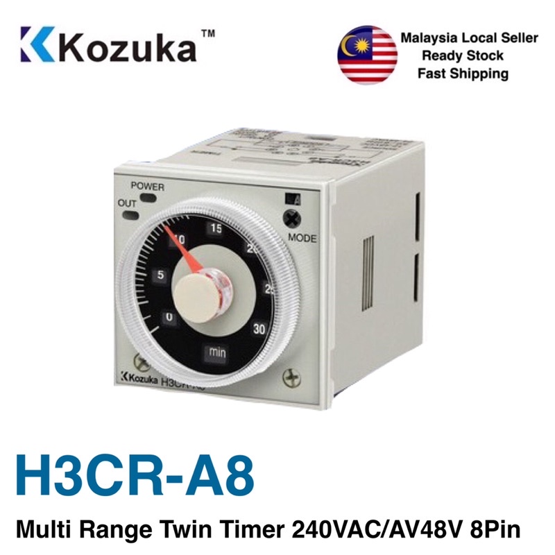 Kozuka H3CR-A8 Industrial Control Timer Multi Range Timer 100-240VAC DC12V-48V/AC24-48V 8Pin ...