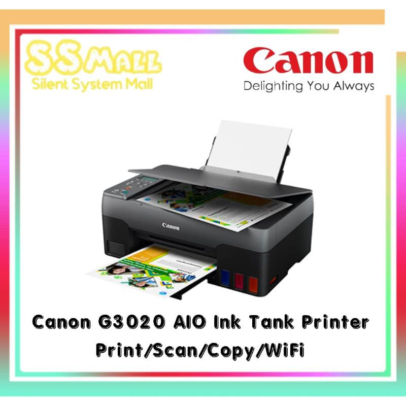 Canon G3020 Printer Original Refill Ink Tank( Print, Scan , Copy, WiFi ...
