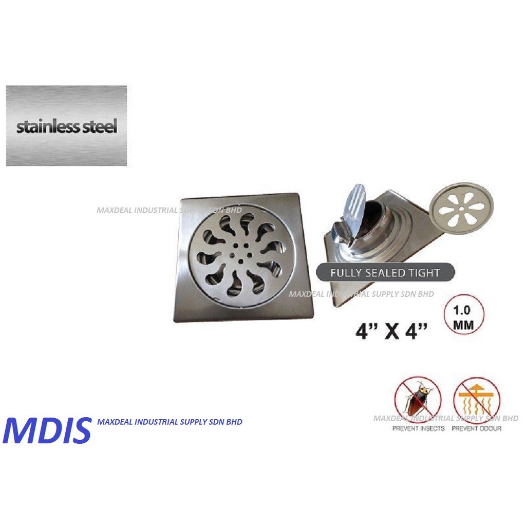 S-Line Heavy Duty Stainless Steel Auto Trap ( Floor Grating Set 4" x 4 ...