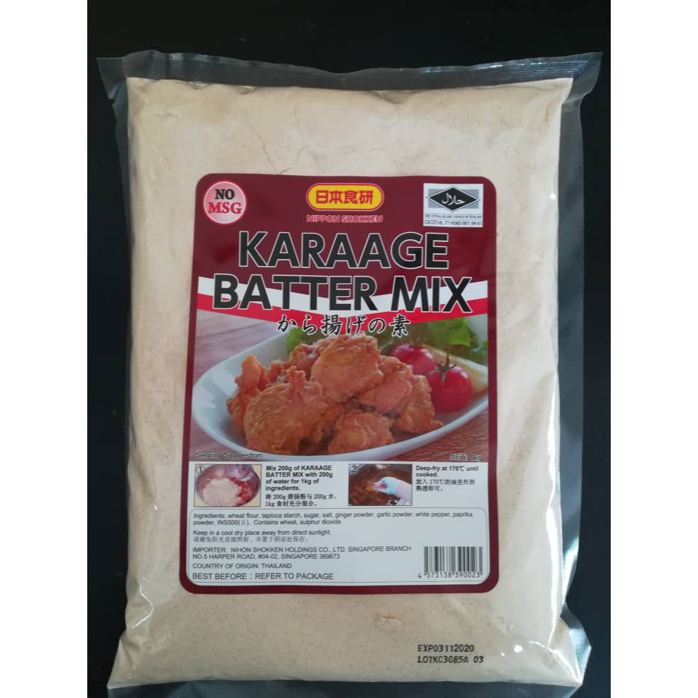 HALAL Karaage Batter Mix 1kg (Nihon Shokken) Frying Powder / Batter Mix ...