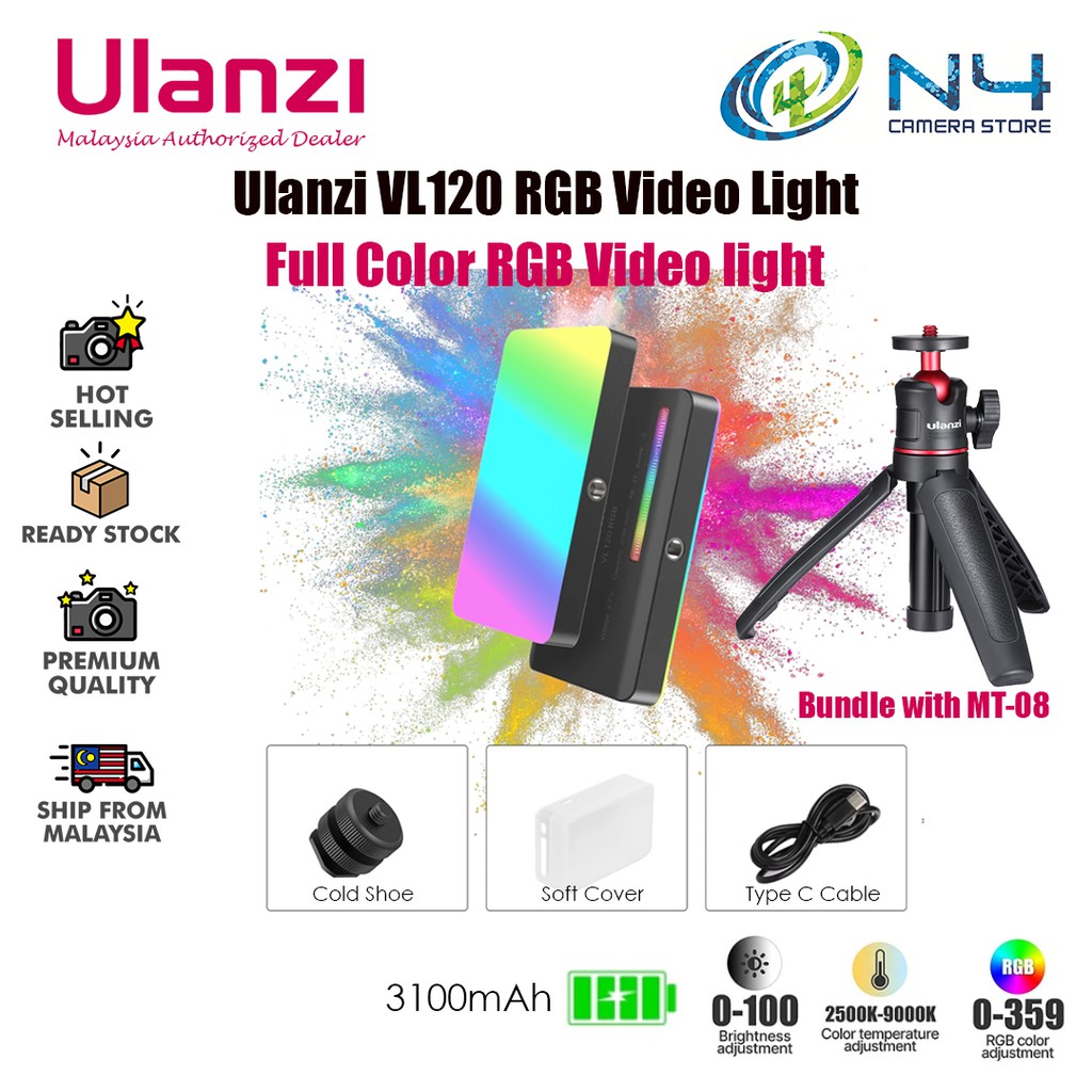 Ulanzi VL120 RGB LED Video Light RGB Mini LED 2500K-9000K Photography ...