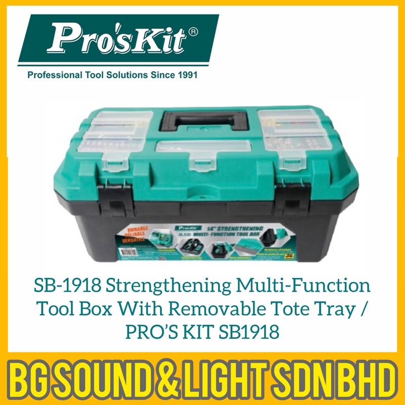 PROSKIT SB-1918 Strengthening Multi-Function Tool Box With Removable Tote Tray / PRO’S KIT ...