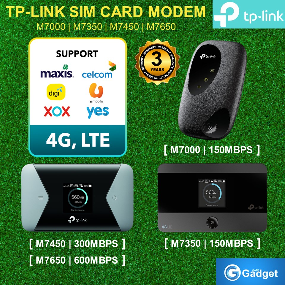 Tp-Link M7000 / M7200 / M7350/ M7450/ M7650 4G LTE MODEM ROUTER WITH ...