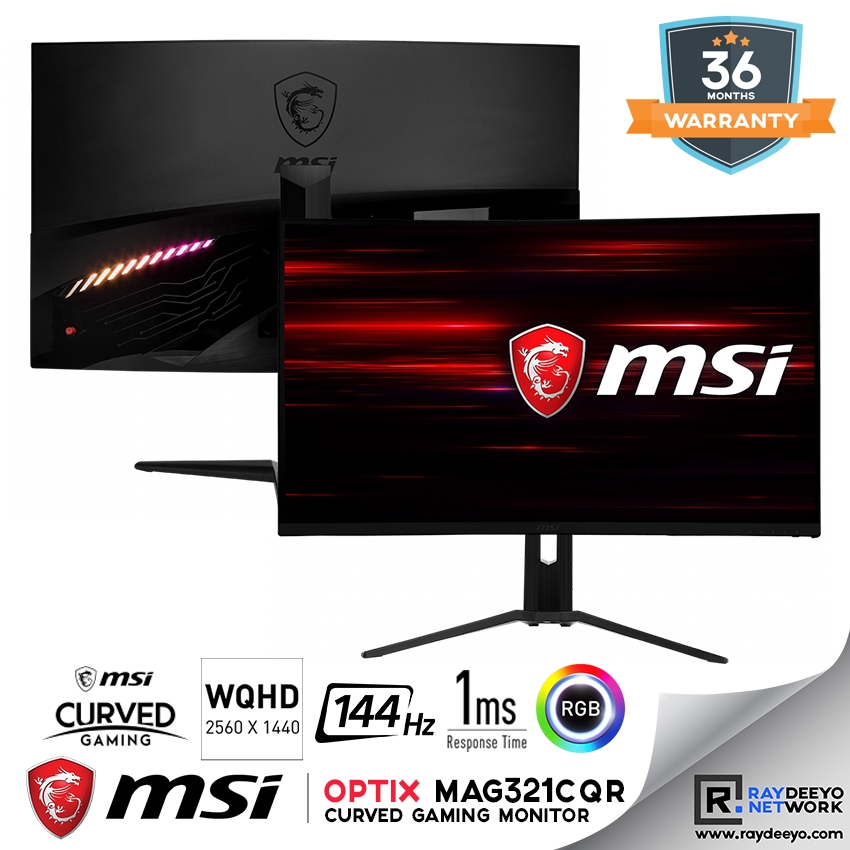 Msi Optix MAG321CQR 31.5" WQHD (2560 x 1440) Curved Gaming Monitor ...
