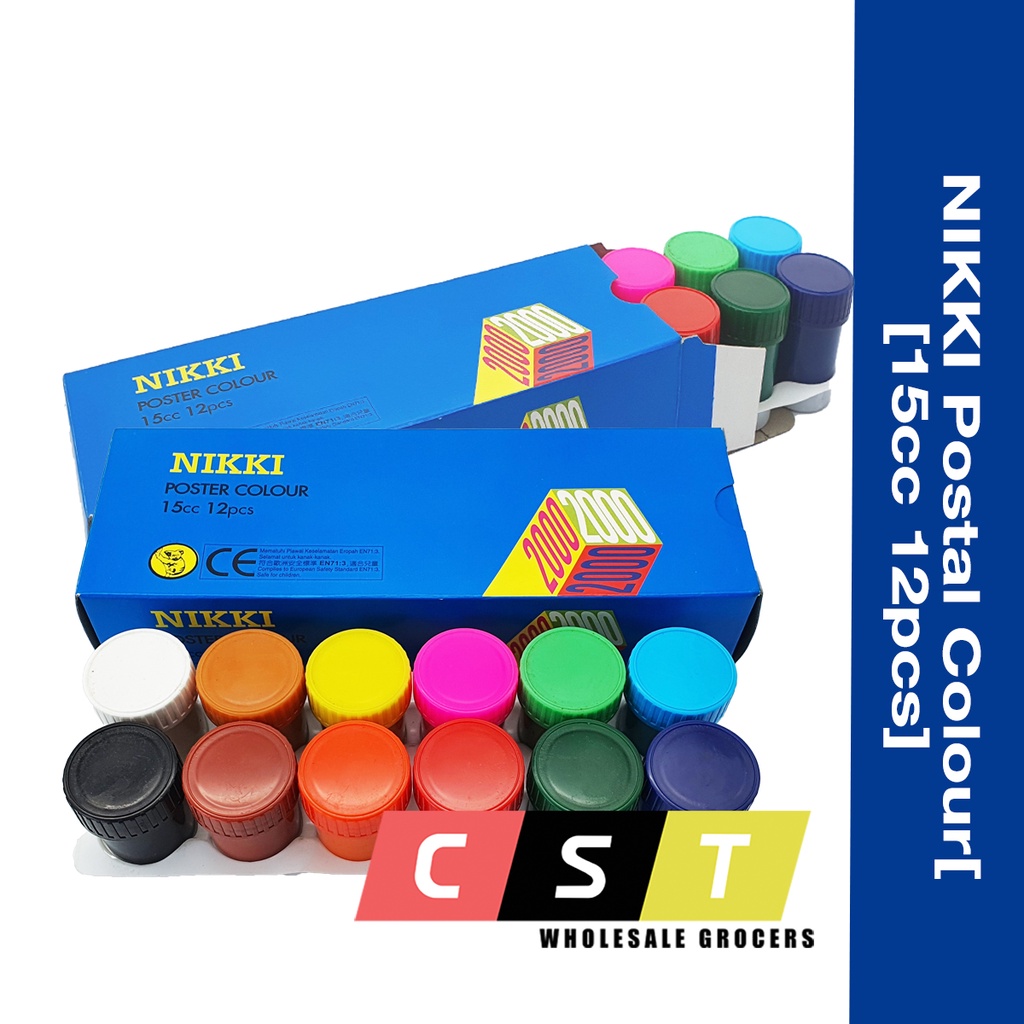 Nikki Water Colour / Poster Colour 15cc 12 Colour | Shopee Malaysia