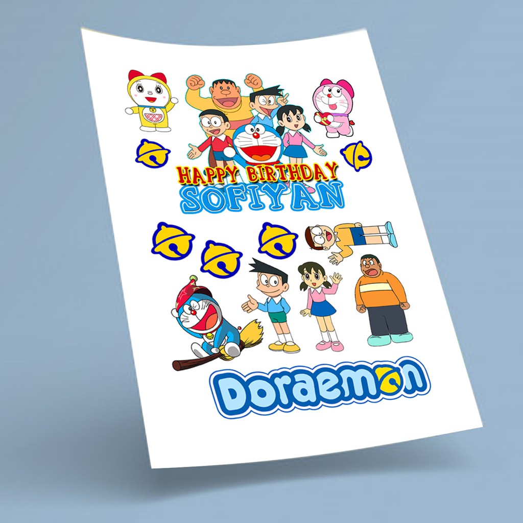DORAEMON CUSTOM NAME & AGE [JPEG FORMAT/FILE] [CAKE TOPPER] [PRINT ...