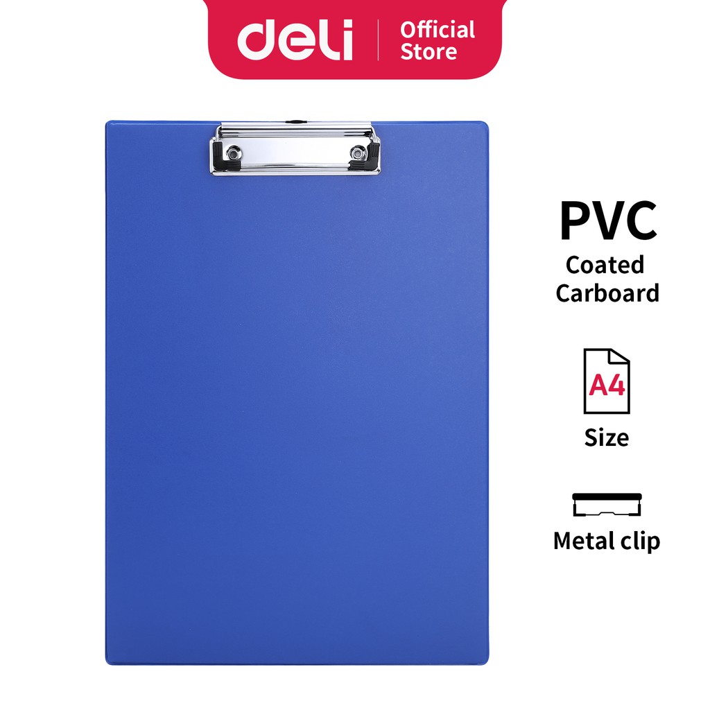 Deli Storage High Quality Blue Clipboard Size A4 Clip Board Stainless ...