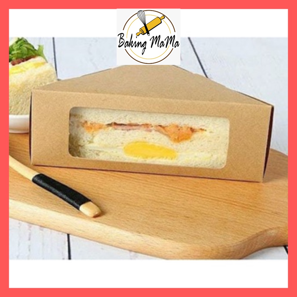 Triangle Sandwich Box With Window / paper sandwich(10 pcs) | Shopee ...