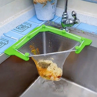1 Set Kitchen Sink Anti-clogging Triangle Hanging Net Drain Rack ...