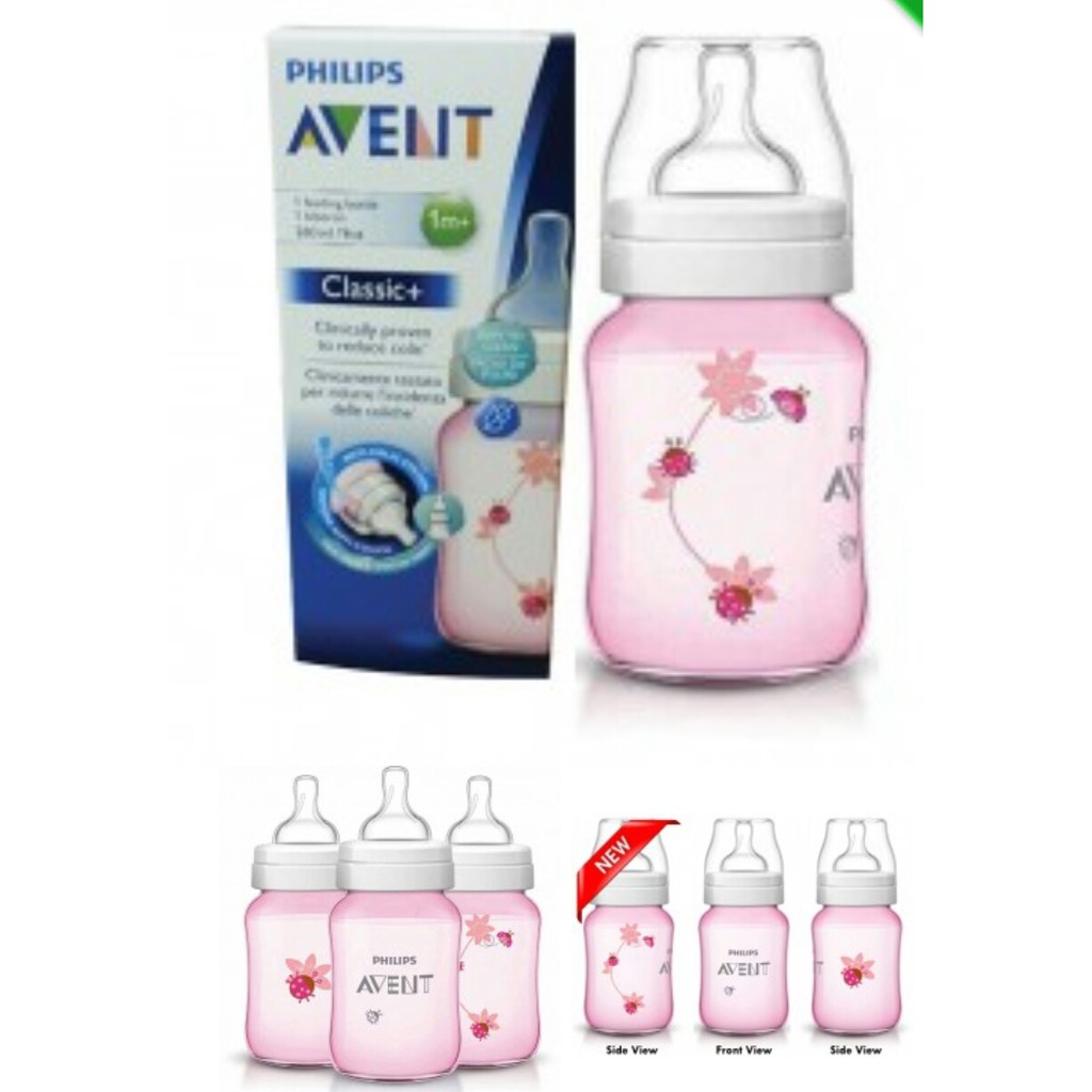 Philips Avent Classic Plus Bottle 9oz/260ml Pink Deco Lady Bug (Single ...