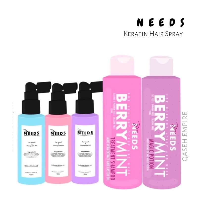 Needs Keratin Hair Spray Serum 120ml // Berry Blast Shampoo & Berry ...