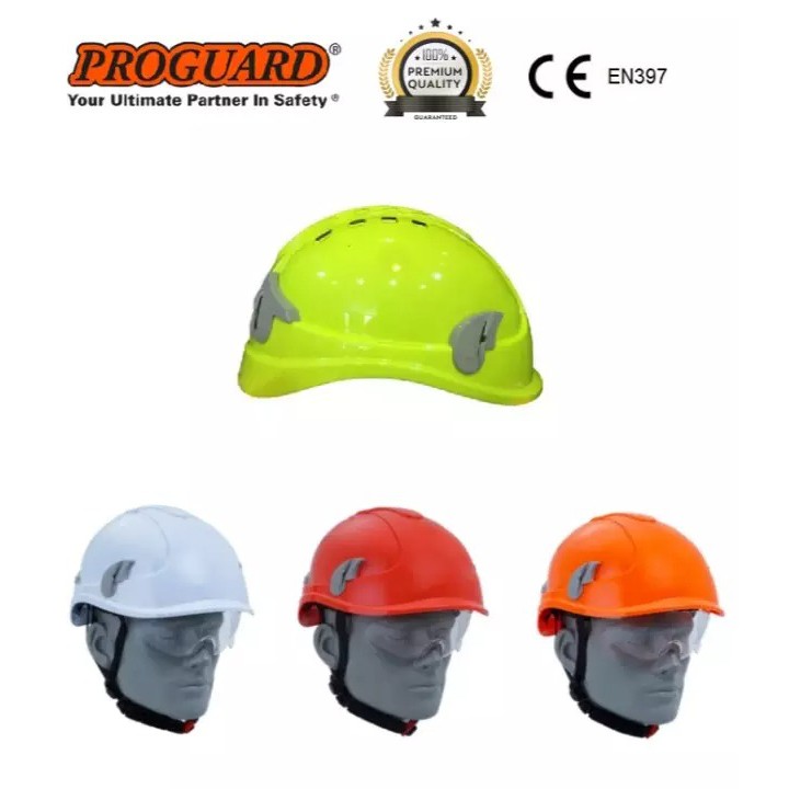 PROGUARD Safety Helmet Alpin Plus w/ Spectacles & Swivel Ratchet ...
