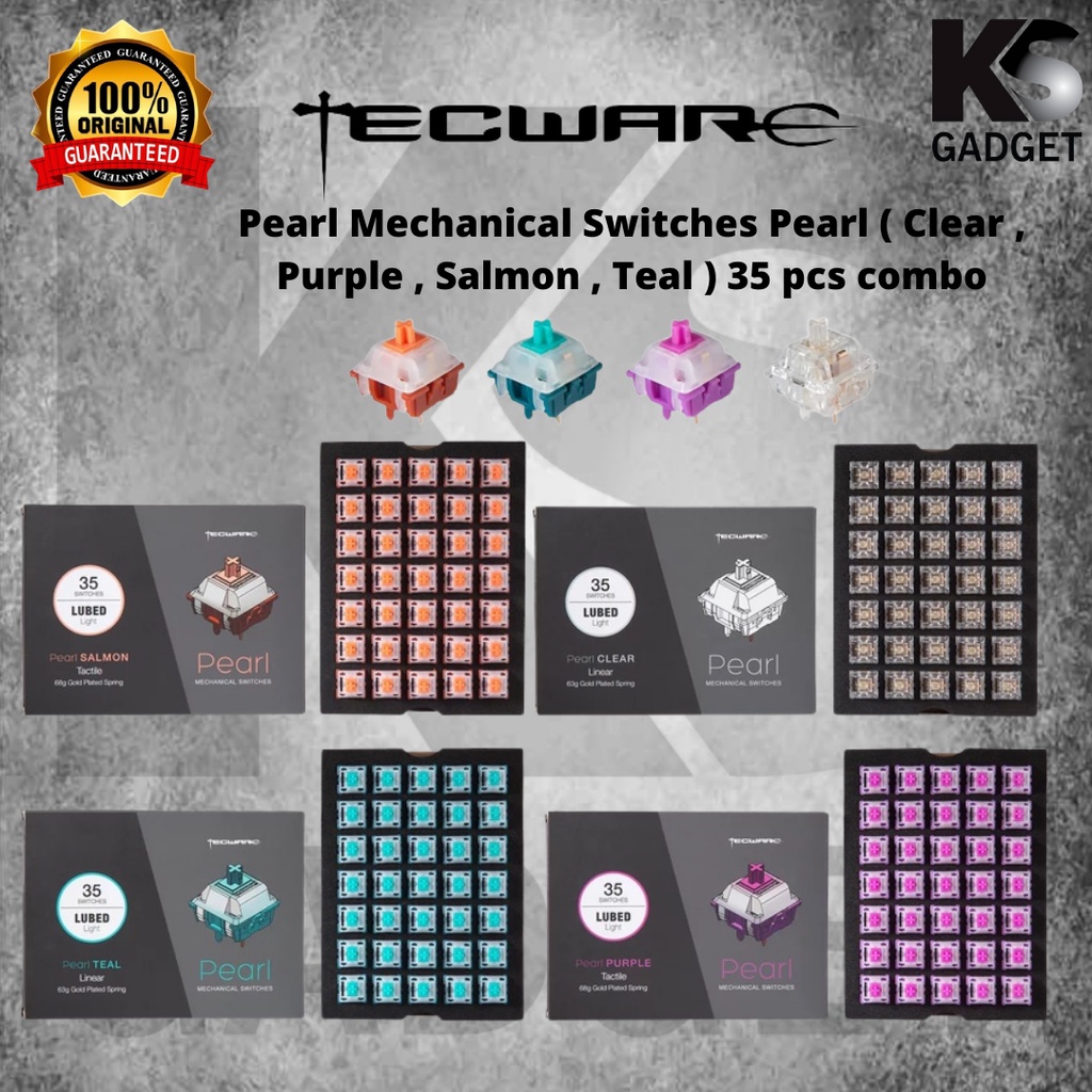 TECWARE PEARL MECHANICAL KEYBOARD SWITCHES - 35 PCS ( CLEAR / TEAL ...