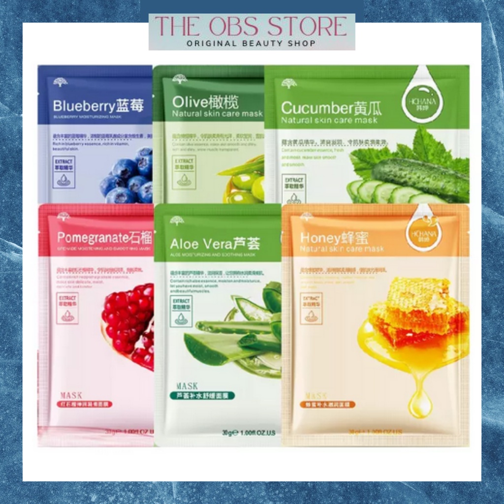 ROREC Face Mask Facial Masker Muka Beauty Face Mask Natural Essence ...