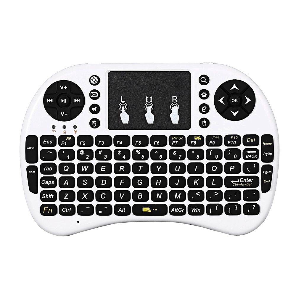 MINI WIRELESS QWERTY KEYBOARD WITH TOUCHPAD MOUSE (WHITE, ENGLISH ...