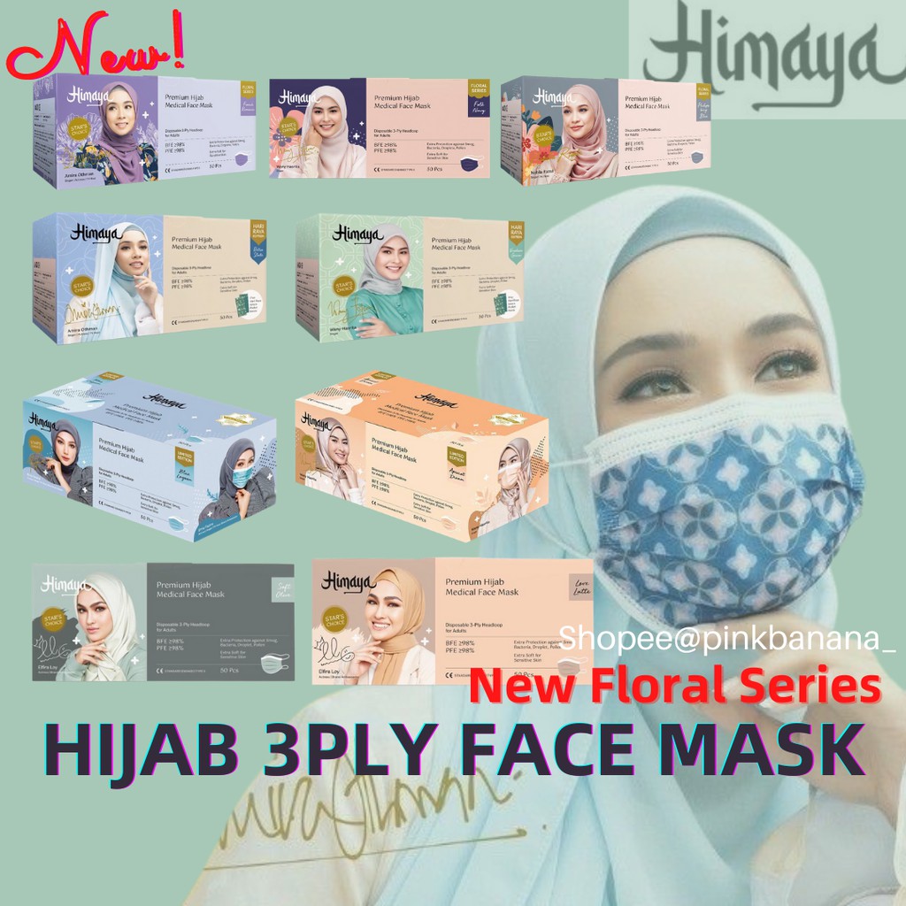 [Ready Stock] 10PCS HIMAYA 3ply HIJAB Premium Medical Face Mask ...