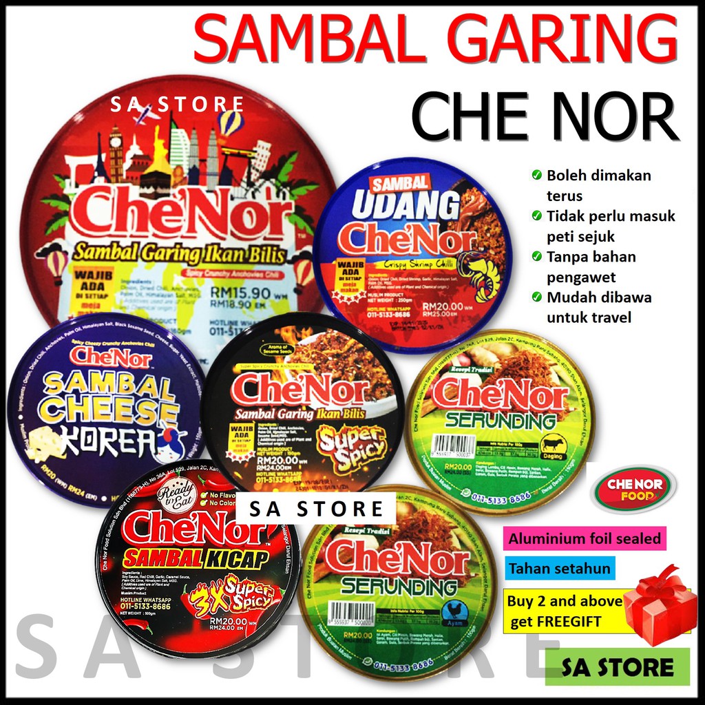 Sambal Garing Che'Nor / sambal viral / sambal garing ikan bilis ...
