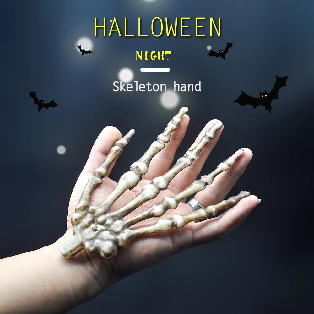 Halloween Decoration Skeleton Hands Realistic Life Plastic Fake Human ...