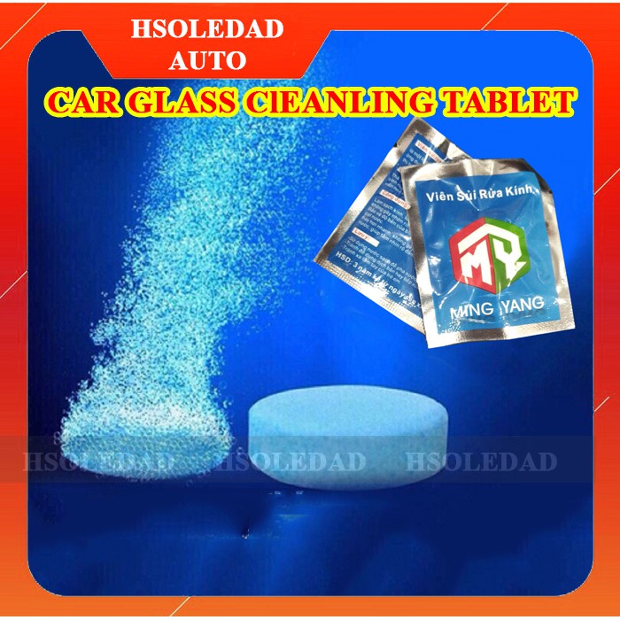 Warehouse effervescent tablets mixed with car glass cleaner to clean ...