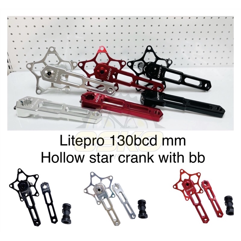 Litepro Shining Star Crank Five Claws Hollow Integrated Crankshaft ...