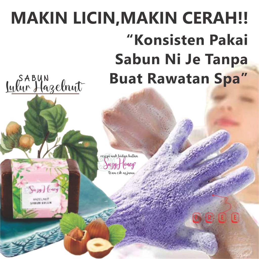 [200%] ORI SABUN LULUR HAZELNUT FREE glove scrubber for body /SABUN ...