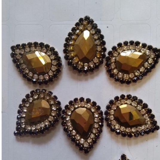 Saree Blouse Stone patches/Drop shape ( 4piece per packet) | Shopee ...