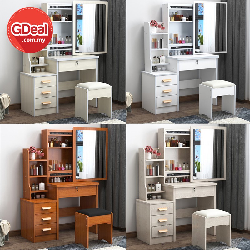 GDeal Quality Modern Vanity Dressing Table Bedroom Makeup Table Storage ...