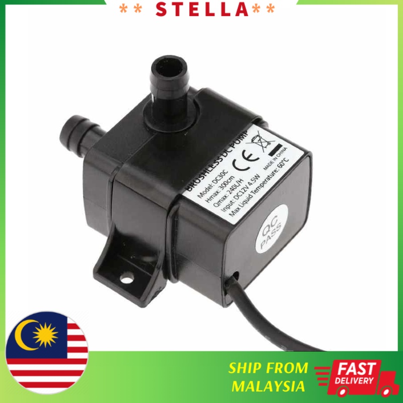 12V DC Quiet Mini Brushless Submersible Water Pump 240L/H mini pump DIY ...