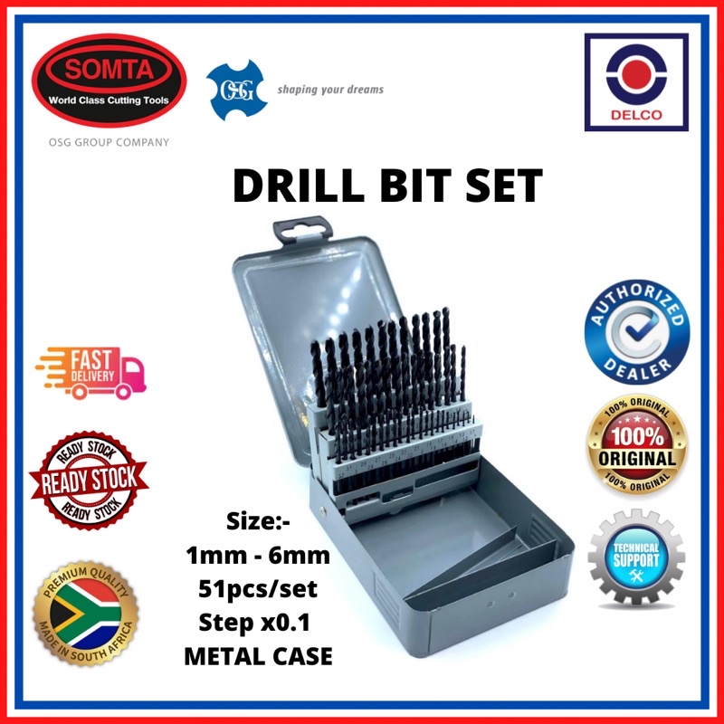 SOMTA DRILL BIT SET STRAIGHT SHANK JOBBER DRILL SETS | Shopee Malaysia