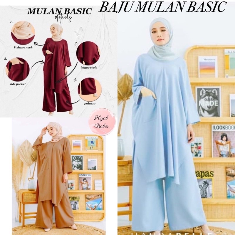 MUSLIMAH BAJU MULAN BASIC VIRAL(ALREADY STOCK) IRONLESS | Shopee Malaysia