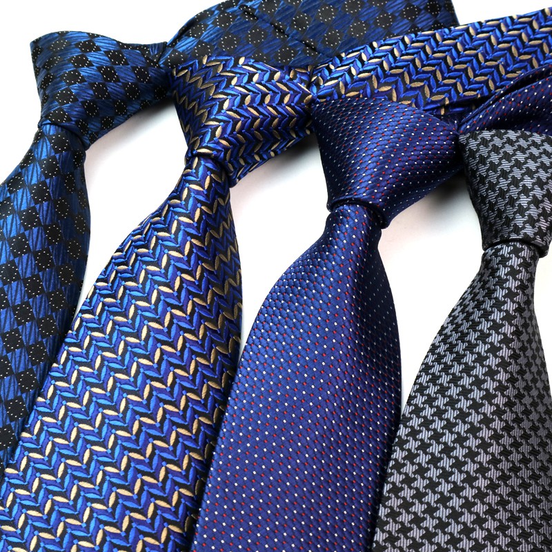 Luxury Men's Classic Neckties 8CM Stripes Polka Dot Jacquard Woven Neck ...