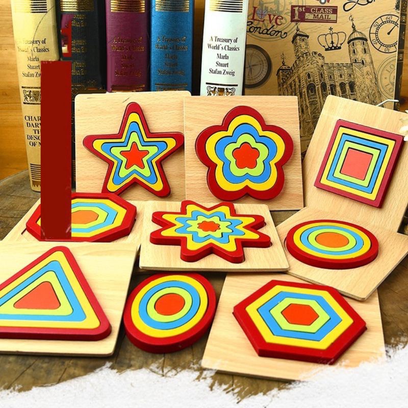 3D Wooden Geometric Nesting Puzzles /Wooden Geometric Shapes Puzzle ...