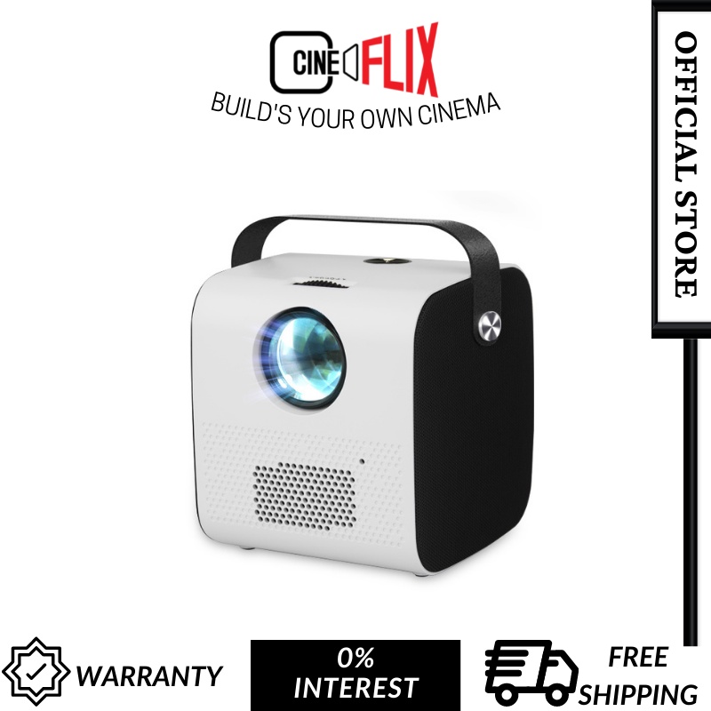 [CINEFLIX] CX100 Mini Projector Portable Handle Projector Android 4K ...