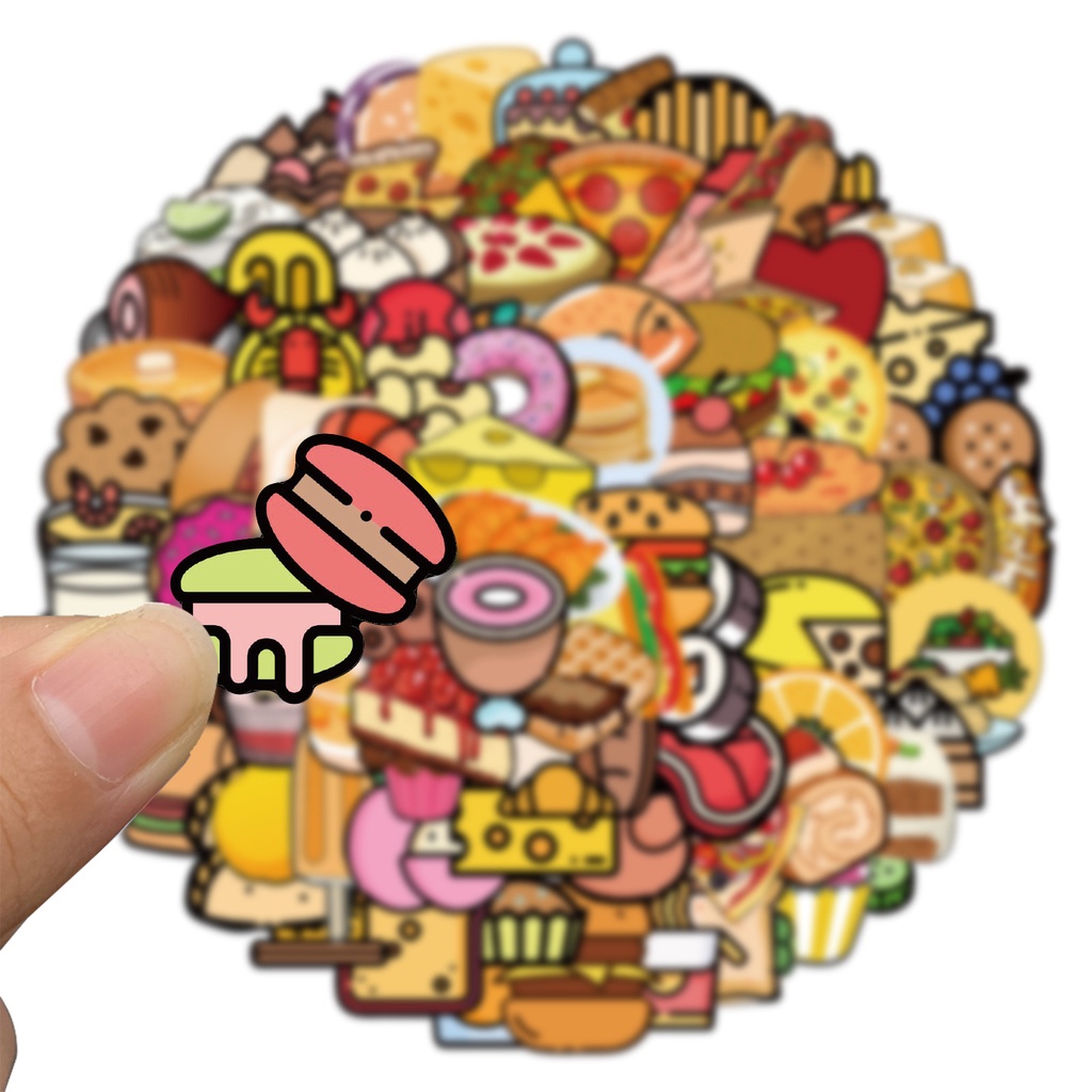 100/50PCS Mini Cute Cartoon Food Stickers For Diary Laptop Luggage ...