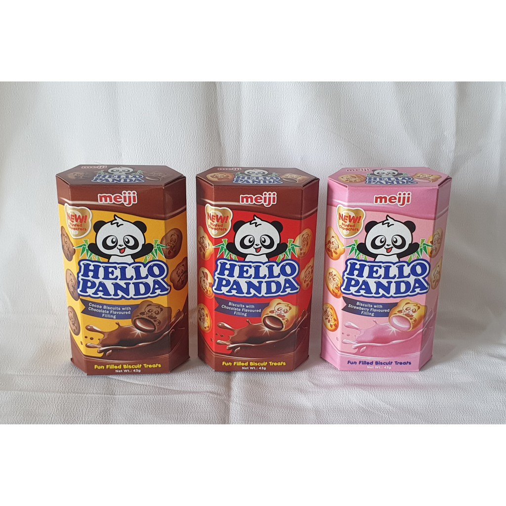 Meiji Hello Panda(43gram per unit) 3 Flavours! Printed Panda Crunchy ...