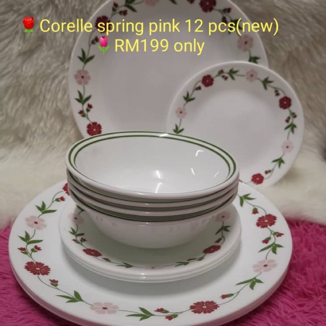 CORELLE SPRING PINK 12pcs | Shopee Malaysia